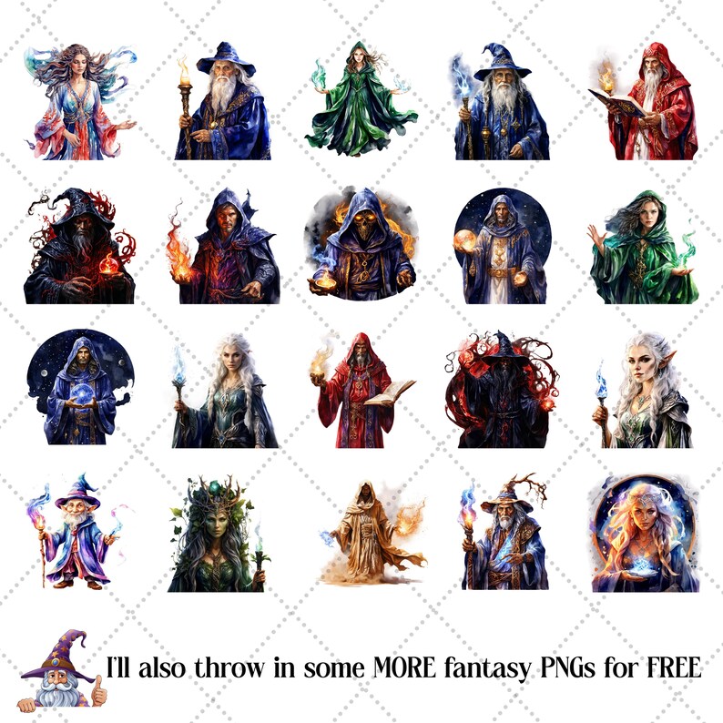 Sorcery PNG Clipart Bundle • Sorcerer Spell Magic Fantasy Scrapbook ...