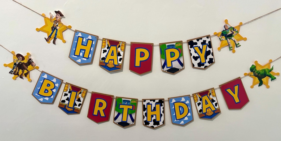 Toy Story Birthday Banner - Toy Story Party Decor - Personalized ...