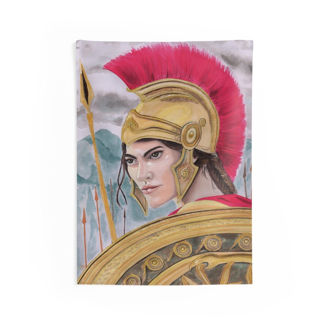 Ancient Greek Goddess of Wisdom, Athena Indoor Wall Tapestries, Home ...