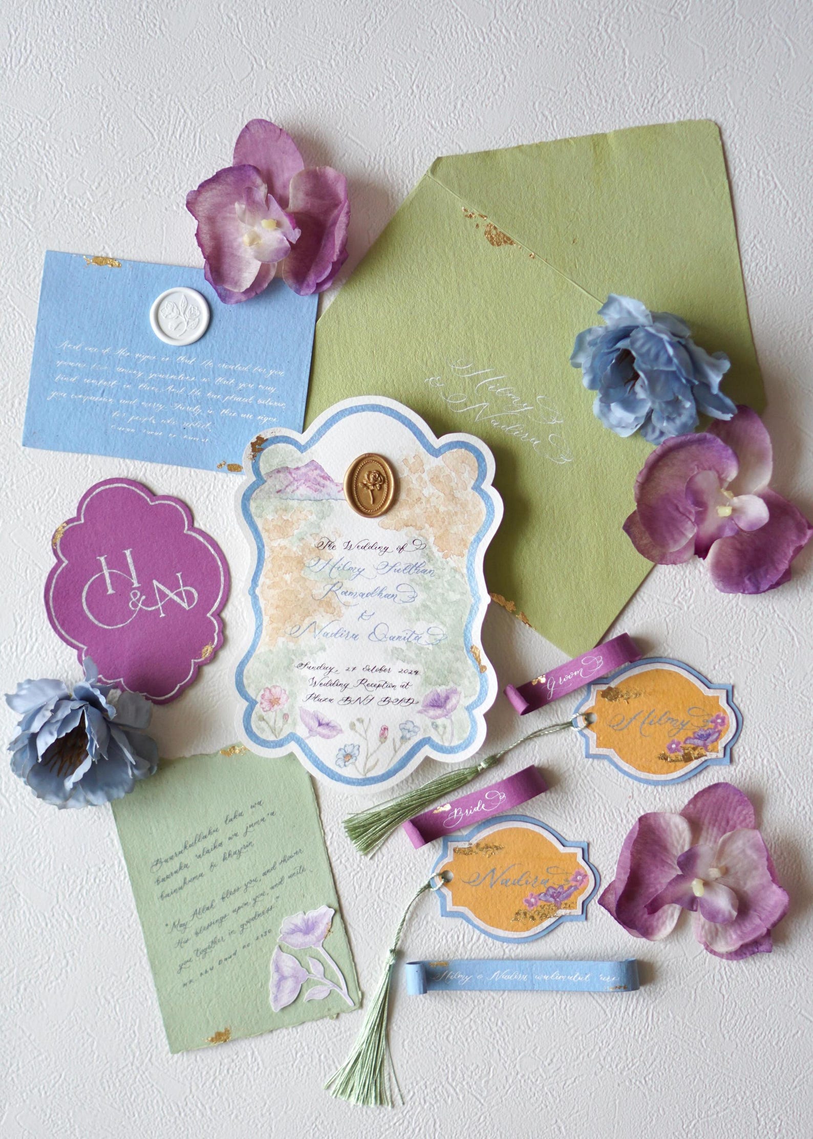 Ruby Package (wedding Calligraphy Keepsake) Vow Letters Wedding ...