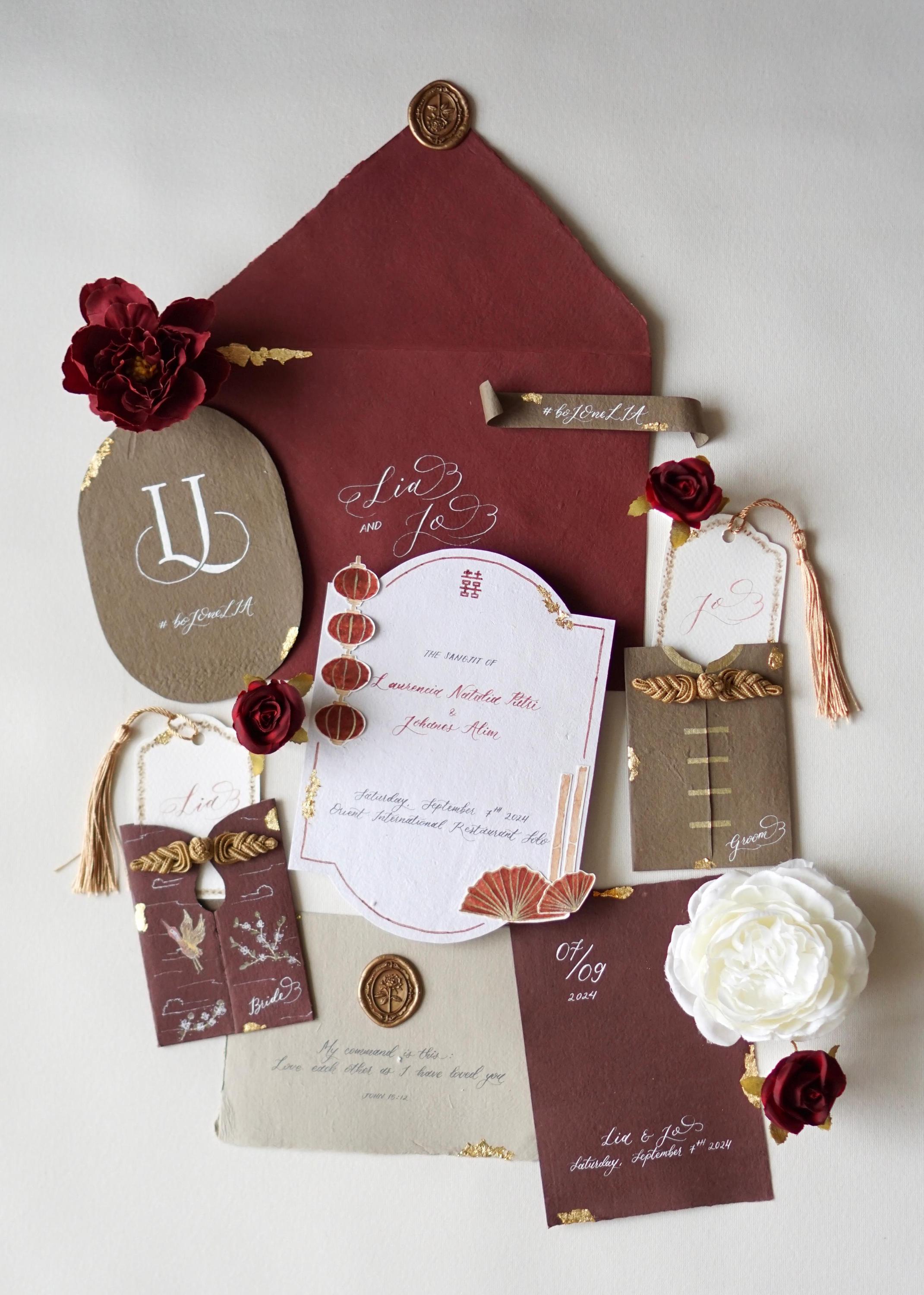 Ruby Package (wedding Calligraphy Keepsake) Vow Letters Wedding ...