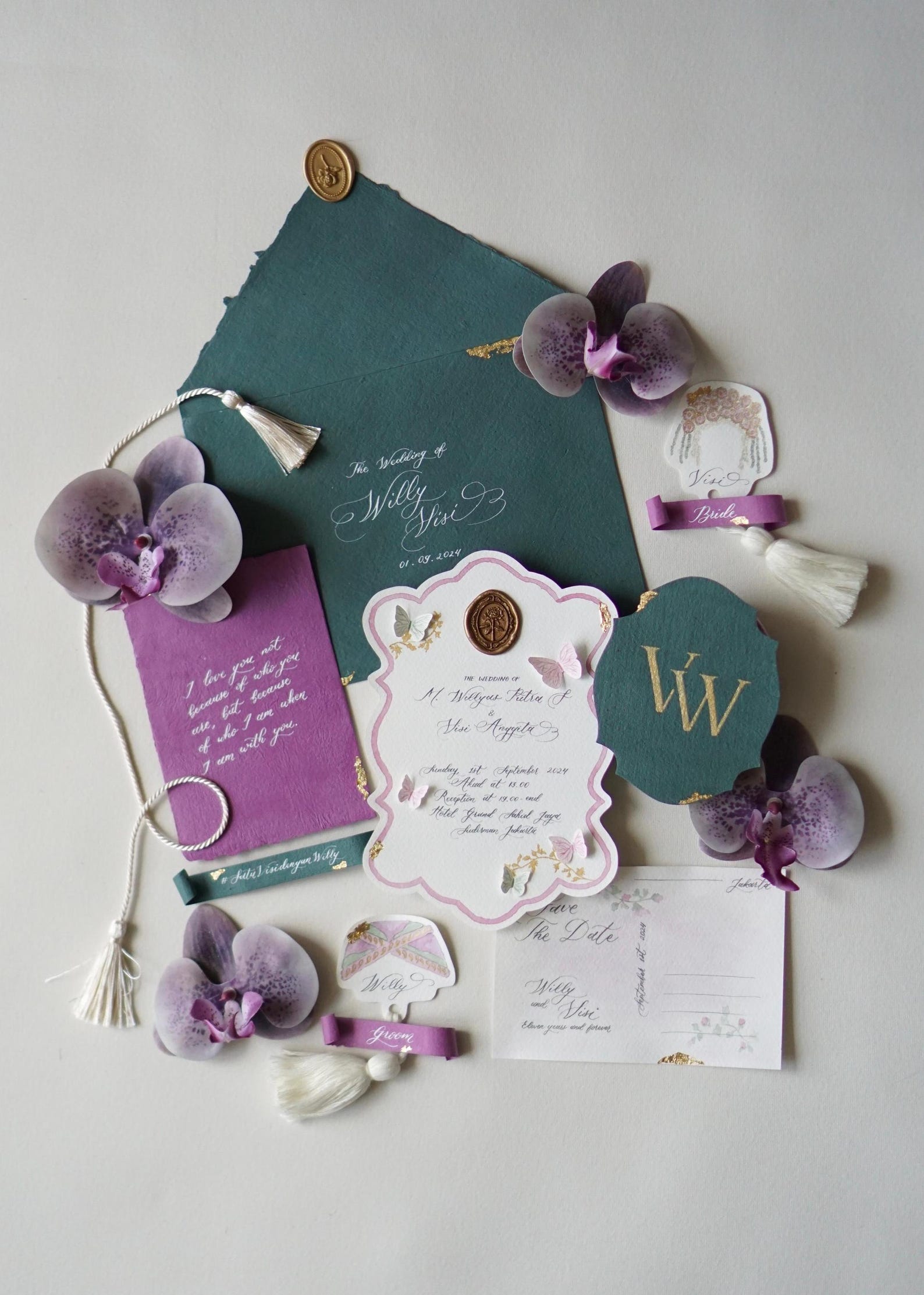 Ruby Package (wedding Calligraphy Keepsake) Vow Letters Wedding ...