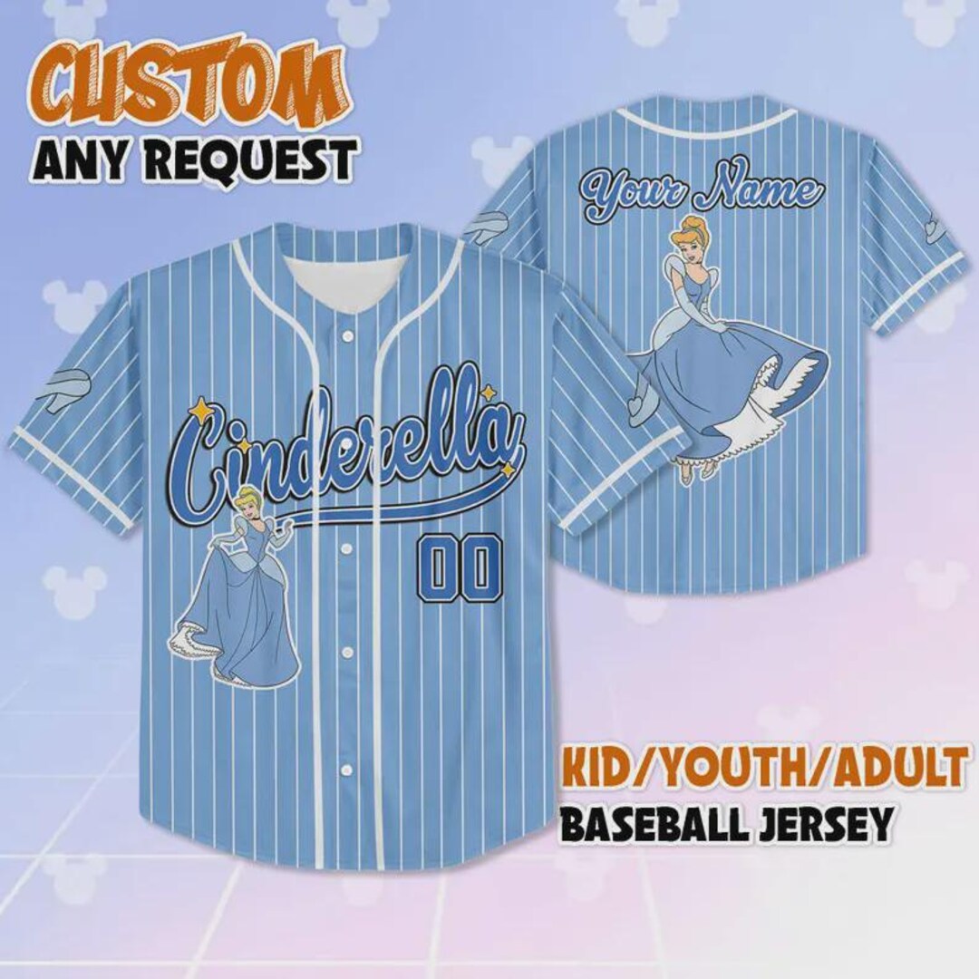 Custom Name Disney Cinderella Princess Baseball Jersey, Disney ...