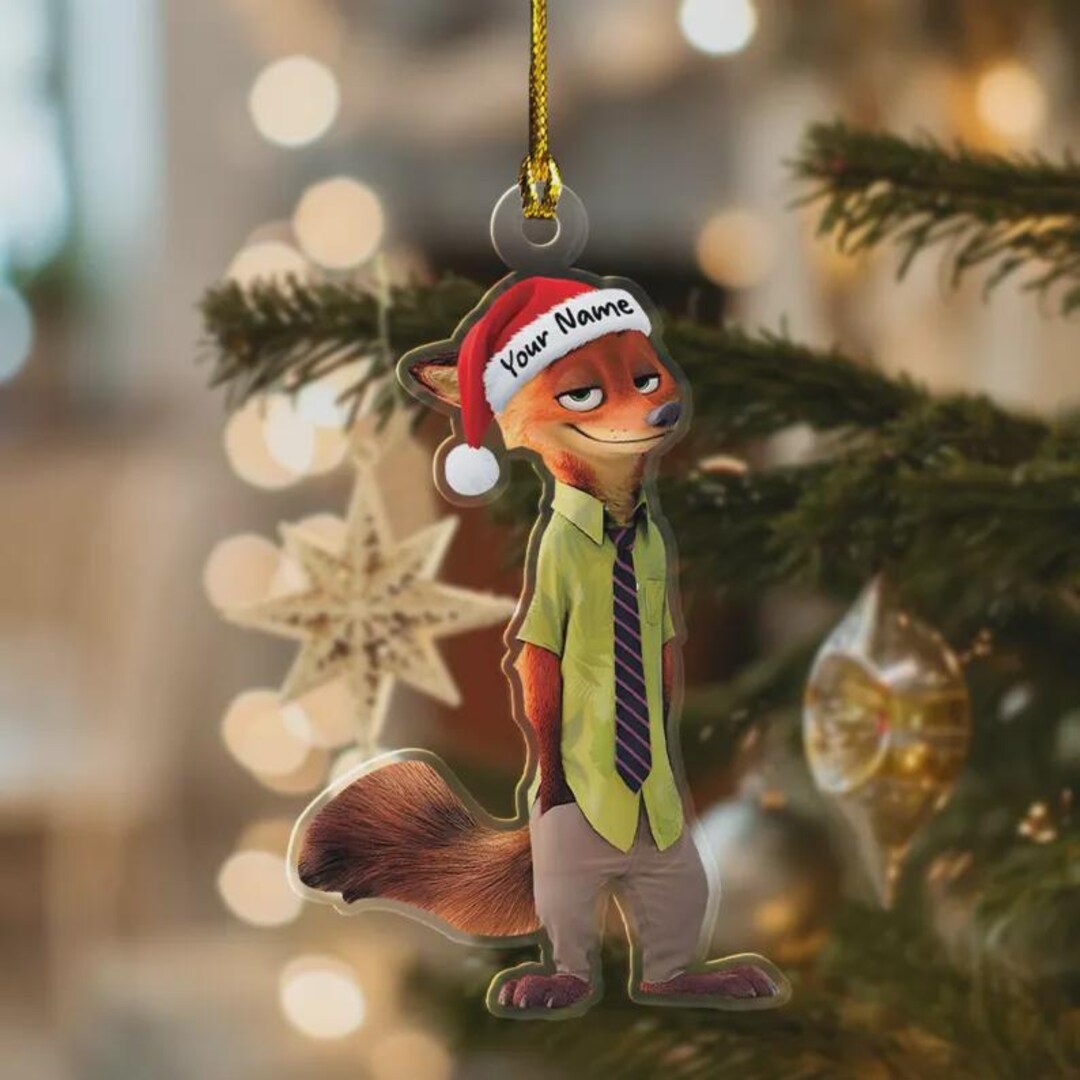 Custom Disney Zootopia Nick Wilde Santa Christmas Ornament, 2025 ...