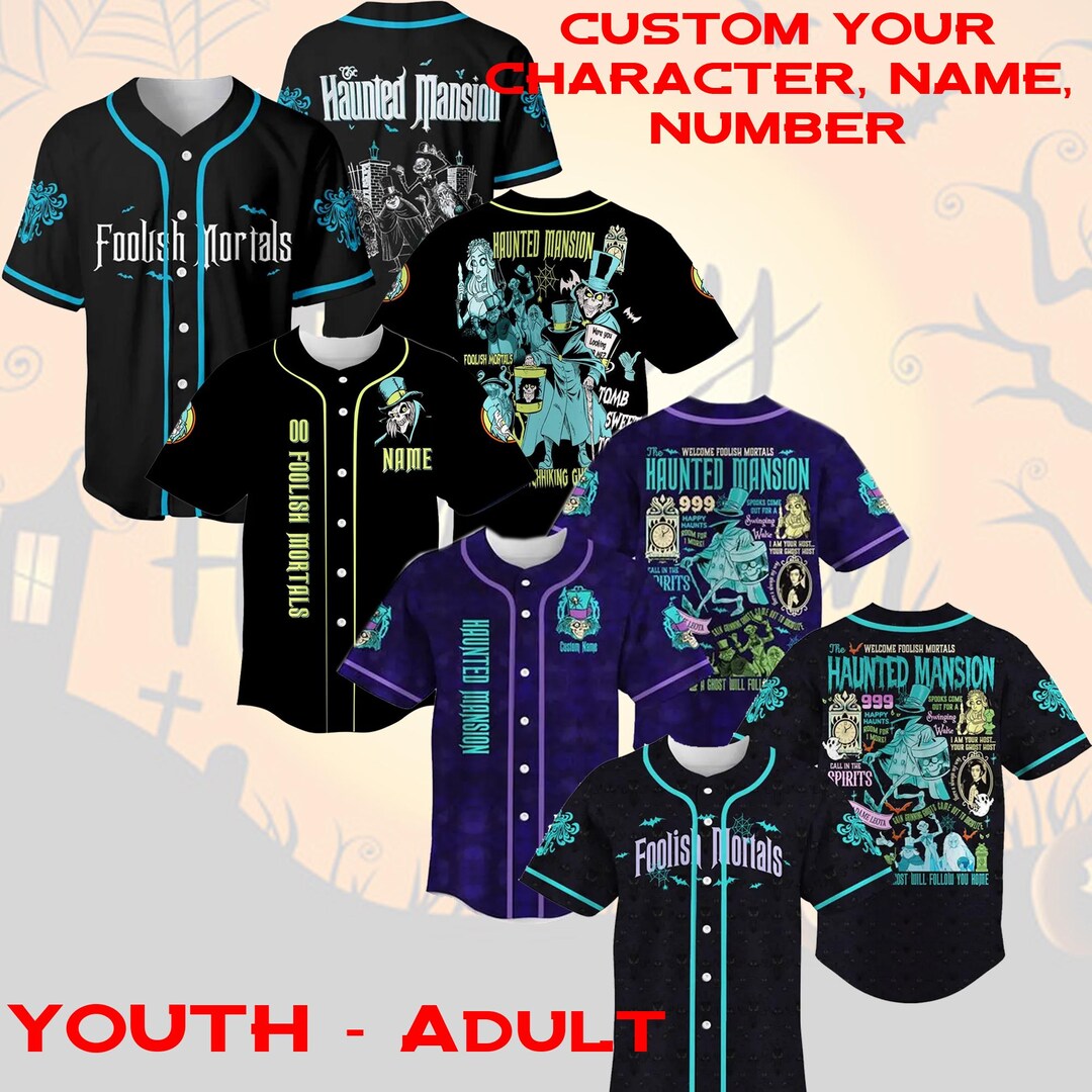 Welcome Foolish Mortals Hitchhiking Ghosts Jersey, Horror Movie Jersey ...