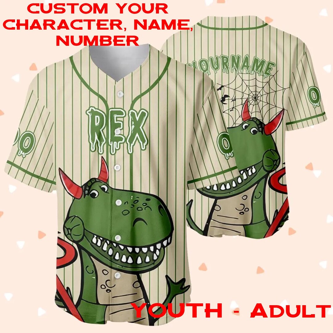 Custom Name & Number Disney Toy Story Rex Dinosaur Jersey, Custom ...