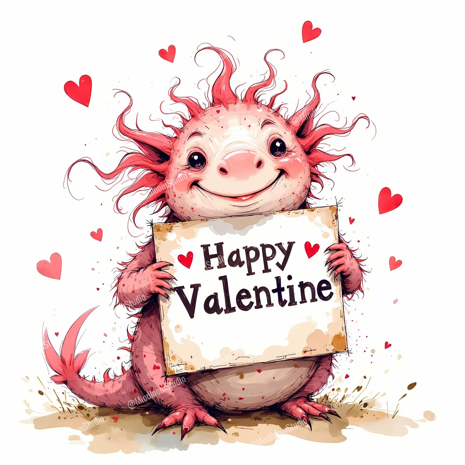 Animals Valentines Day Clipart, Animal Holding Happy Valentine Sign, 17 ...