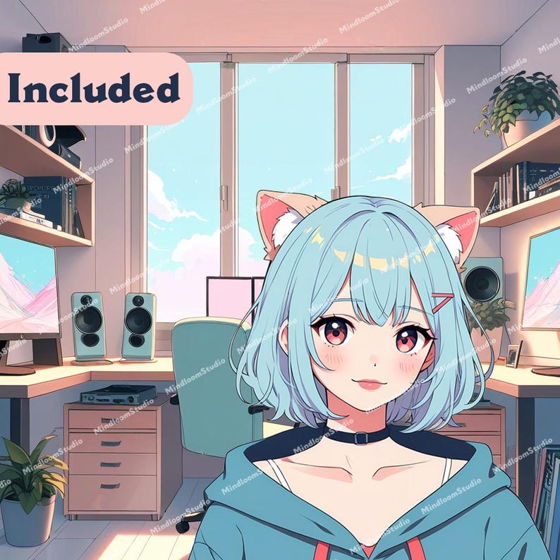 Cute Pngtuber Model – Premade Anime Character With 4 Expressions ...