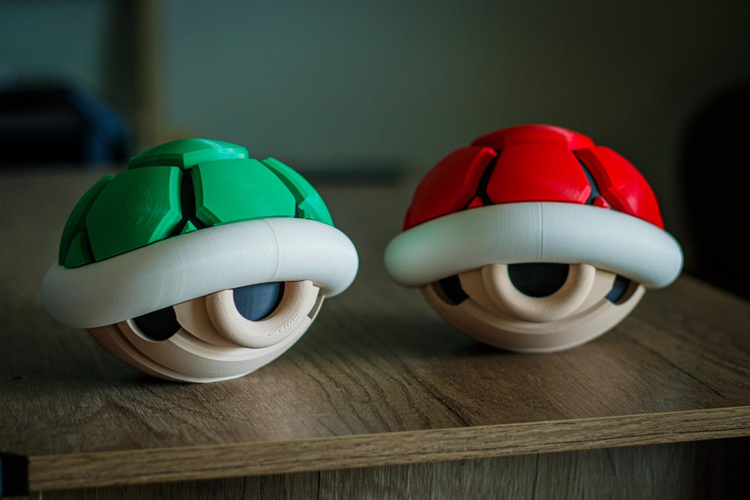 3D Printed Mario Kart Turtle Shell Container – Red & Green – Unique ...
