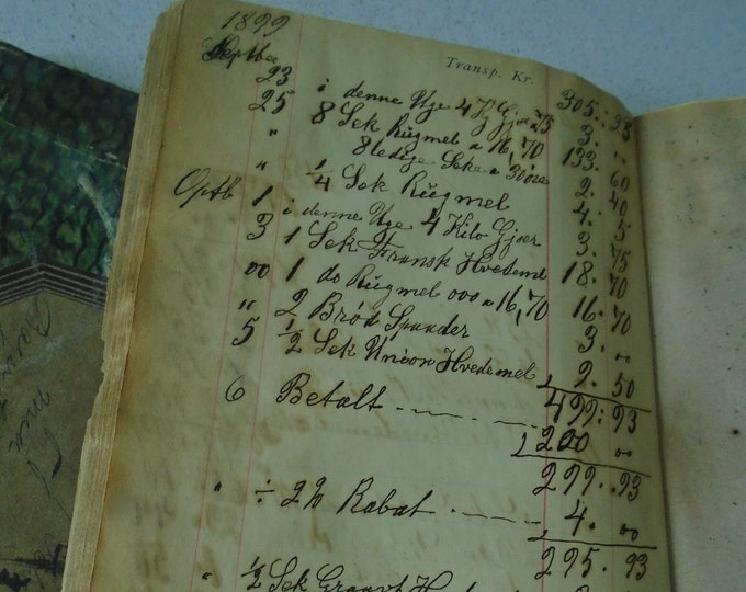 Antique 1899 1900 Handwritten Ledger. Scandinavian Language. Norwegian? Danish? - Etsy