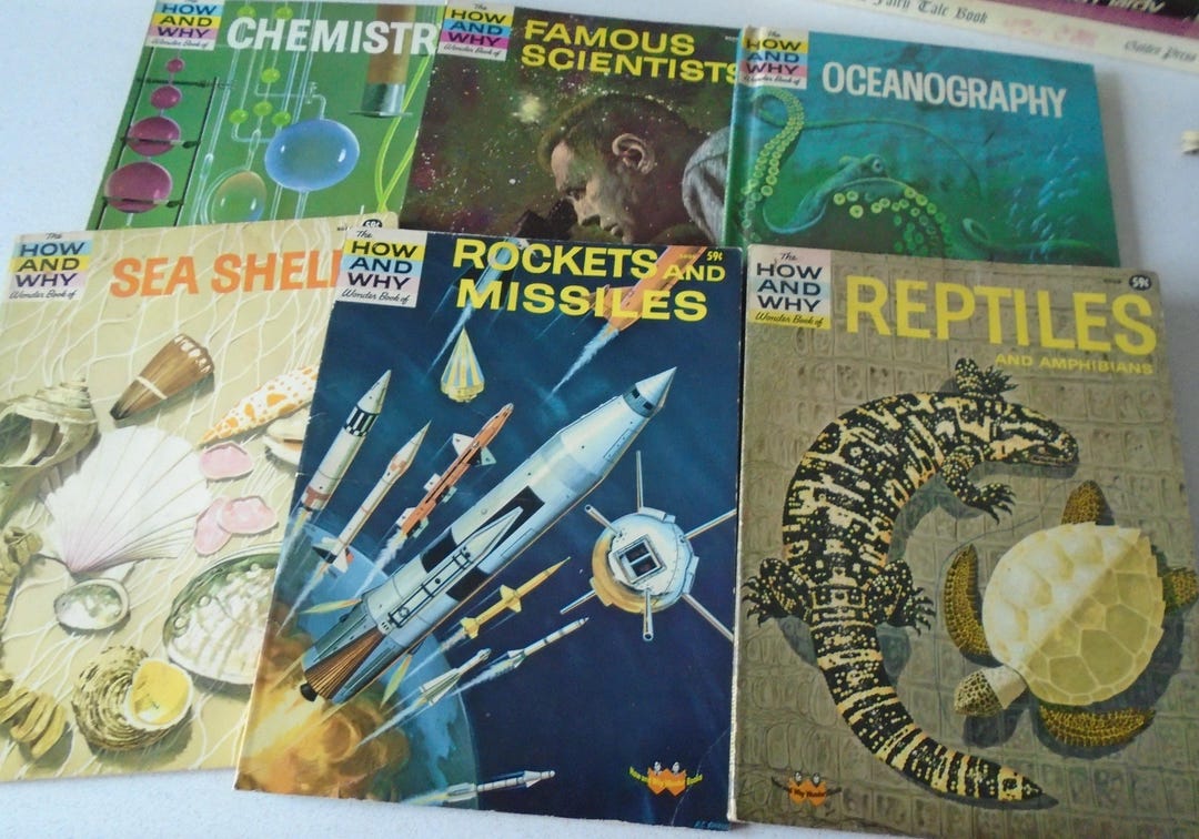 6 How and Why Wonder Books Children's Book Lot 1960s 1970s Rockets and ...