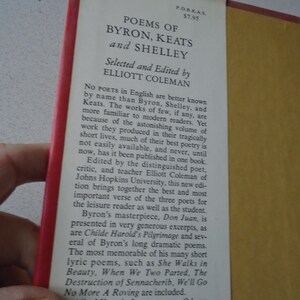 Poems of Byron, Keats and Shelley Edited by Elliott Coleman Doubleday ...