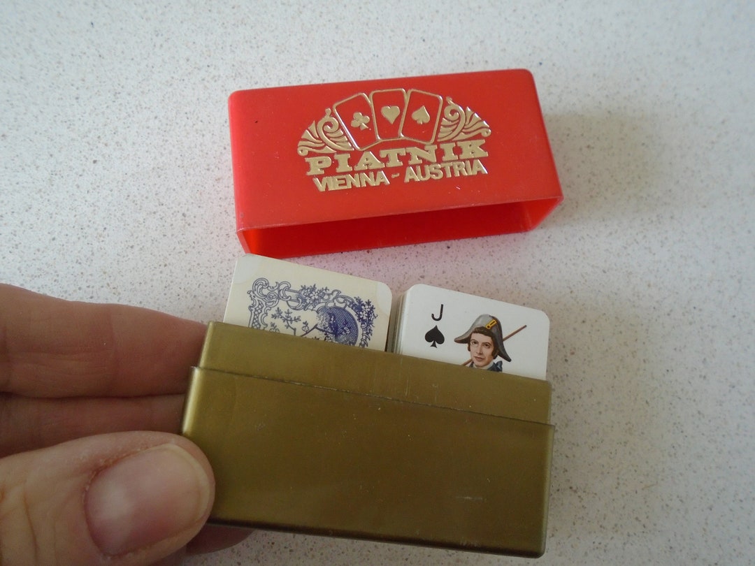 Piatnik Miniature Playing Cards Twin Pack In Plastic Case Vienna