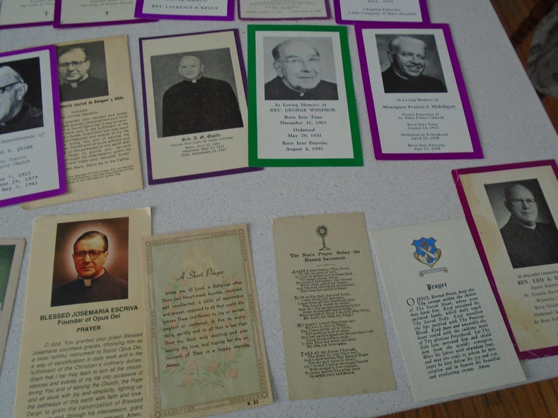 35 Vintage Holy Cards Mass Cards With Priests, Cardinals, and Popes ...