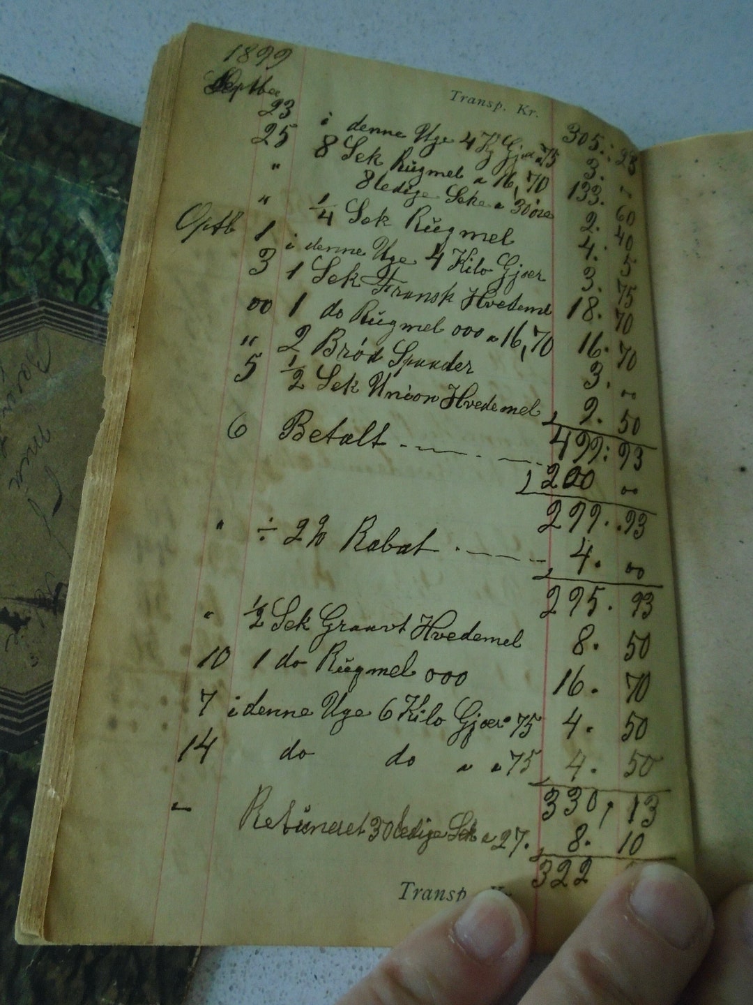 Antique 1899 1900 Handwritten Ledger. Scandinavian Language. Norwegian ...