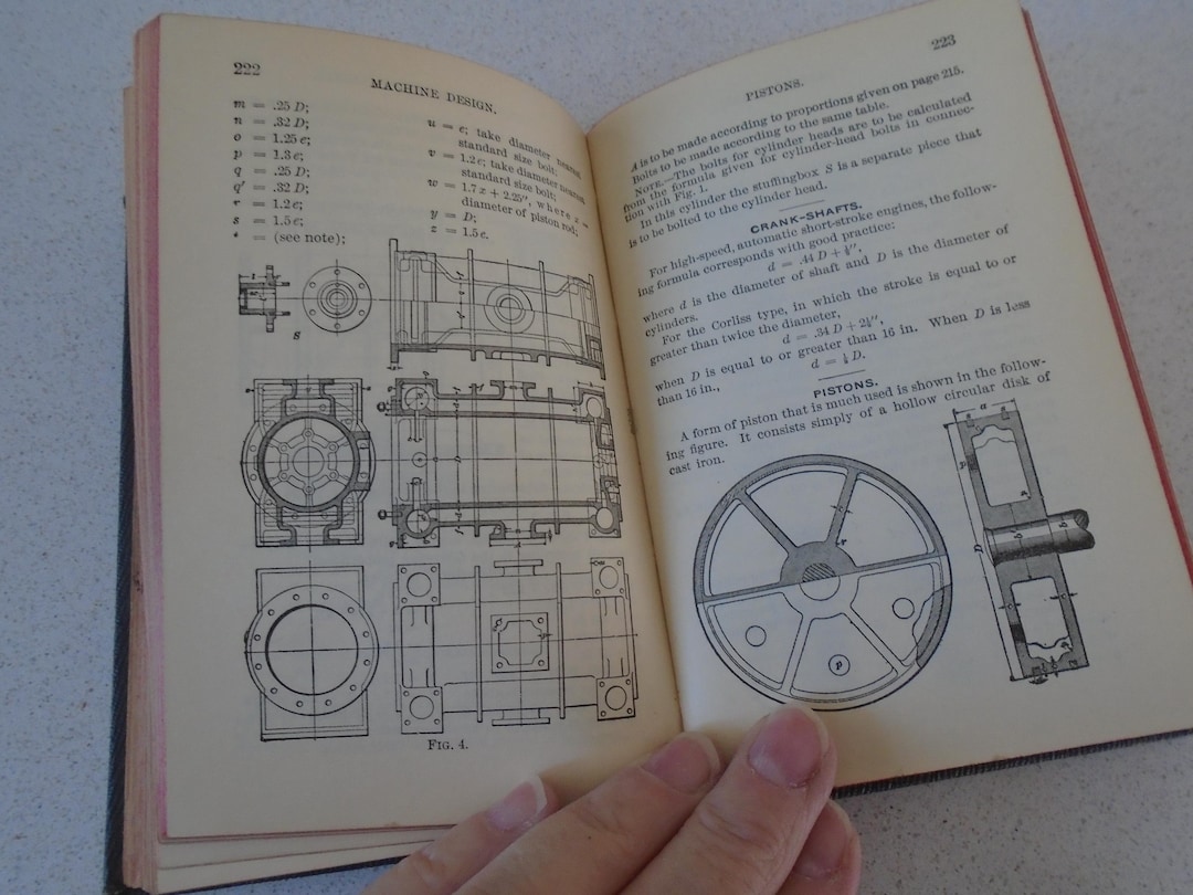 Antique 1924 the Mechanics' Handbook Technical Drawings & Diagram ...