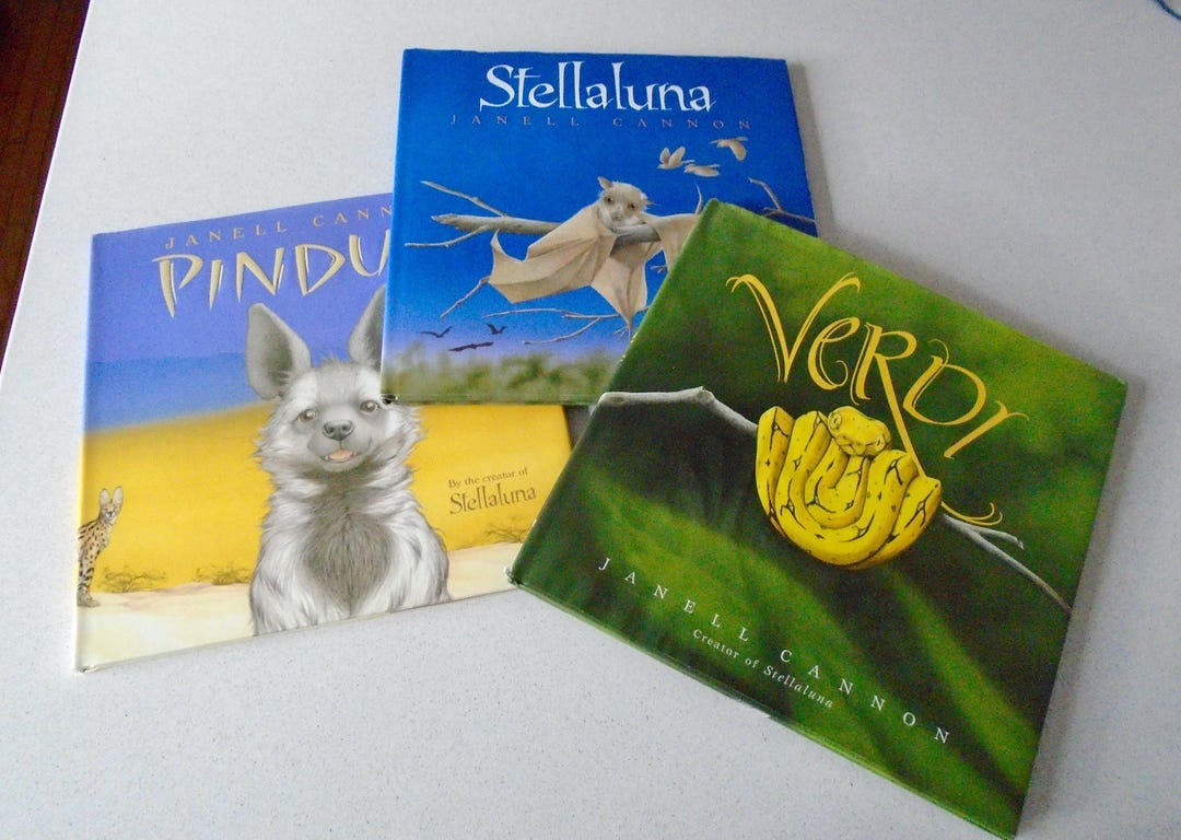3 SIGNED & CUSTOM ILLUSTRATION Janell Cannon Books Stellaluna Pinduli ...