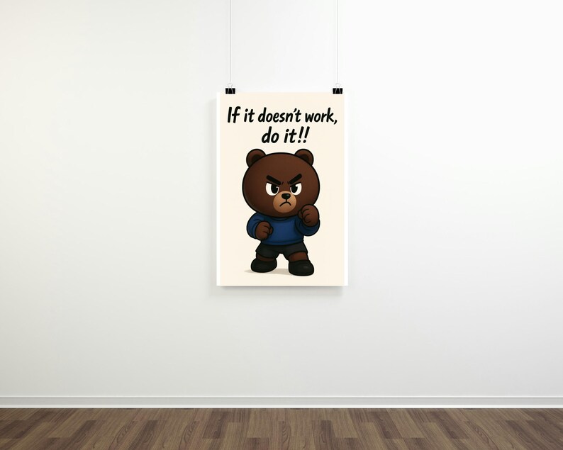 Motivational Bear Poster | "do It Wrong" - Etsy