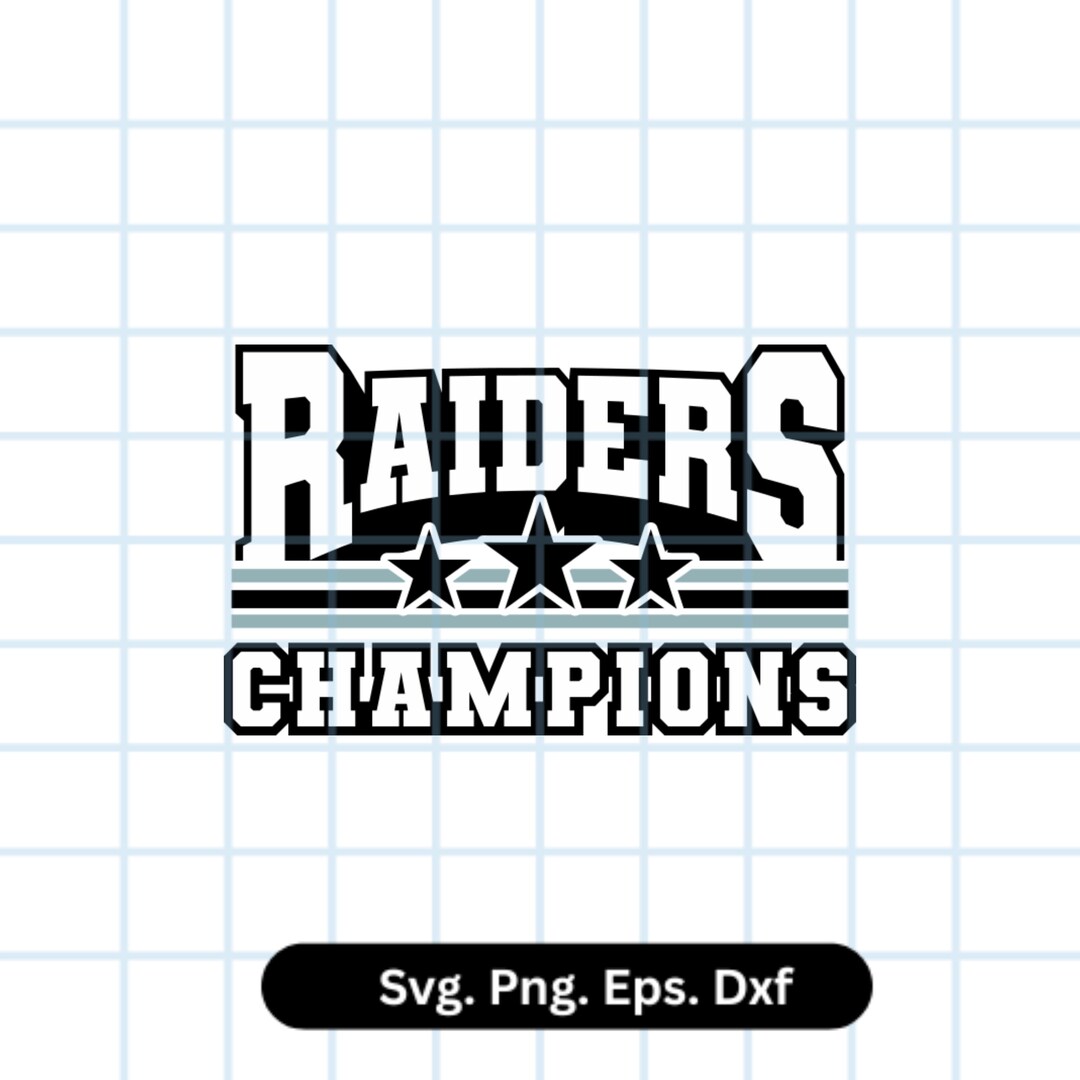 Raiders Football SVG PNG: Hand-drawn Champions Design (digital Download ...