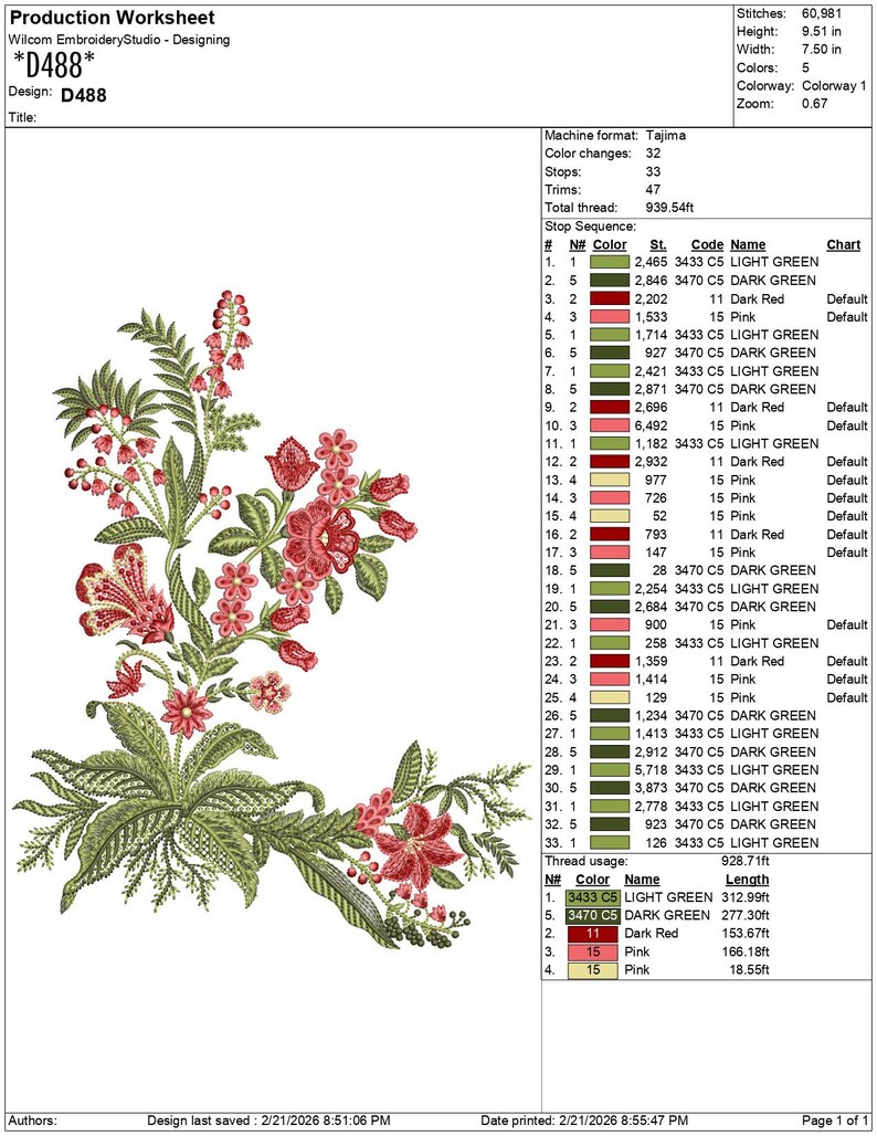 Floral Corner Embroidery Design | Vintage Botanical Motif (digital ...