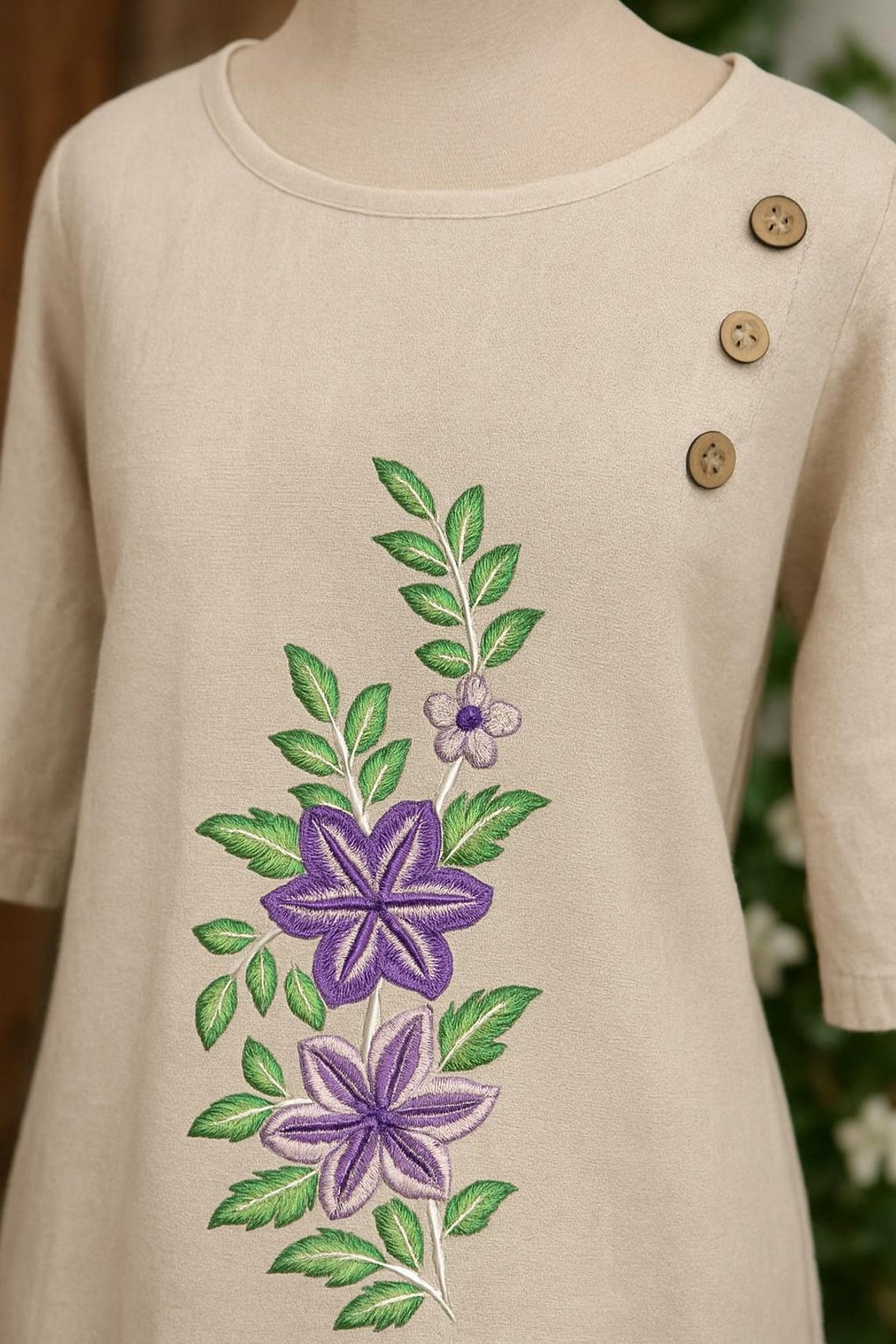 Purple Floral Embroidery Design – Instant Download | 2.73"x6.55" (69 ...