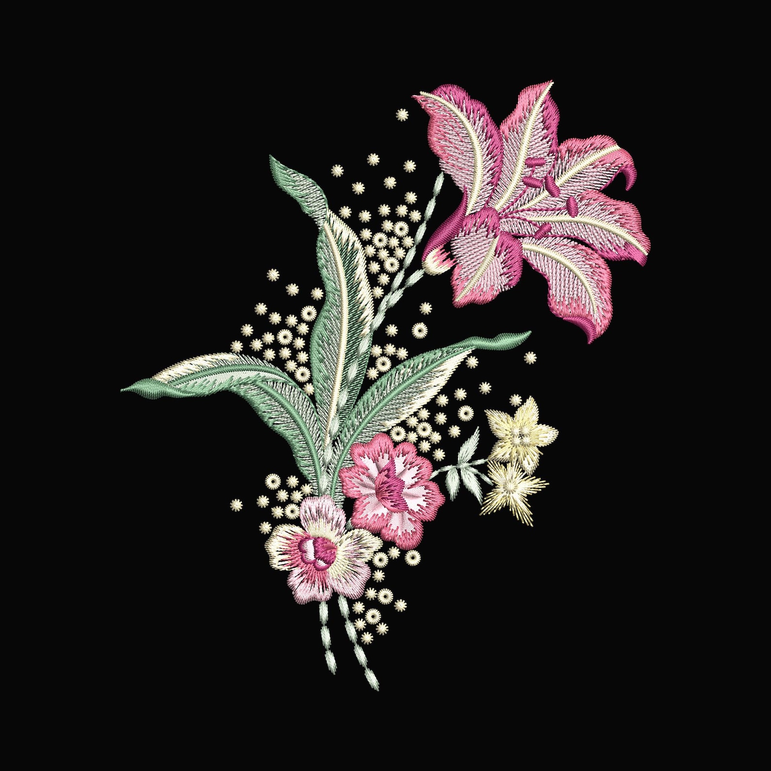 Floral Machine Embroidery Design | Elegant Flower Pattern (digital ...
