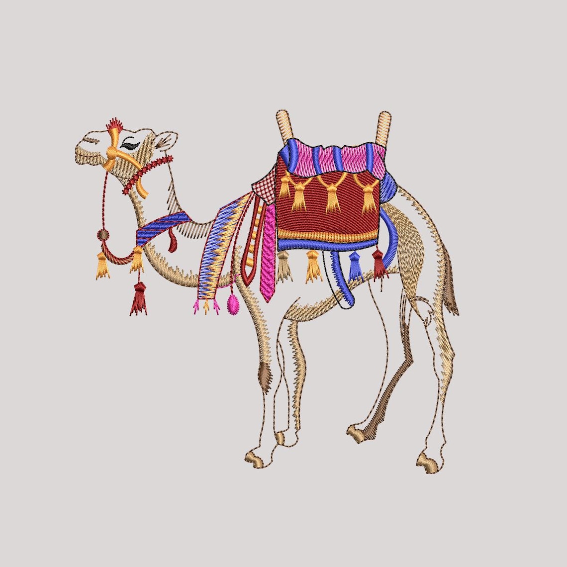 Camel Embroidery Design, Desert Animal Machine Embroidery File, Instant ...