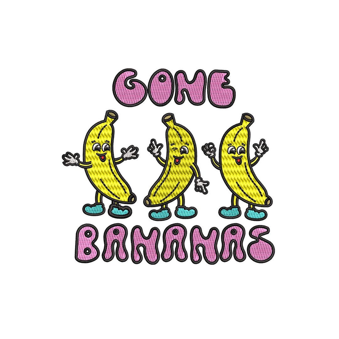 Gone Bananas Embroidery Design: Funny Cartoon Bananas (digital Download ...