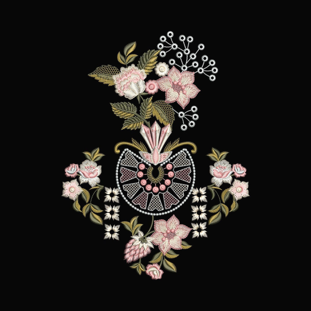 Floral Machine Embroidery Design | Decorative Embroidery Pattern ...