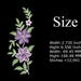 Purple Floral Embroidery Design – Instant Download | 2.73"x6.55" (69 ...