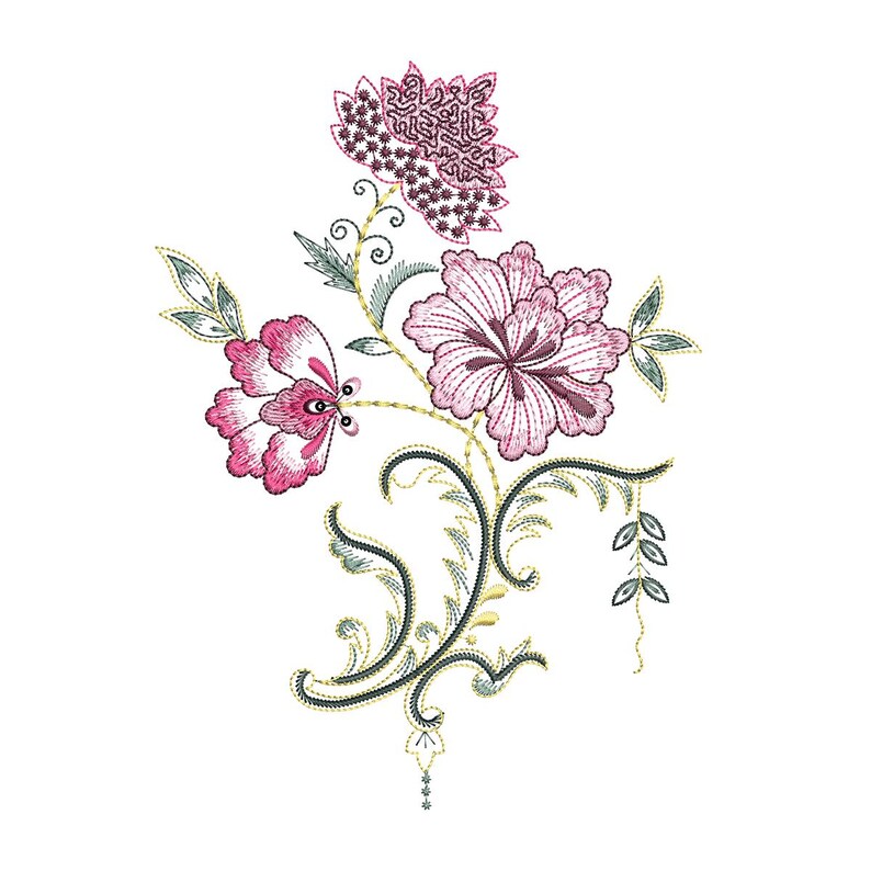 Bold Pink Embroidery Design| Machine Embroidery Design| Instant DST ...