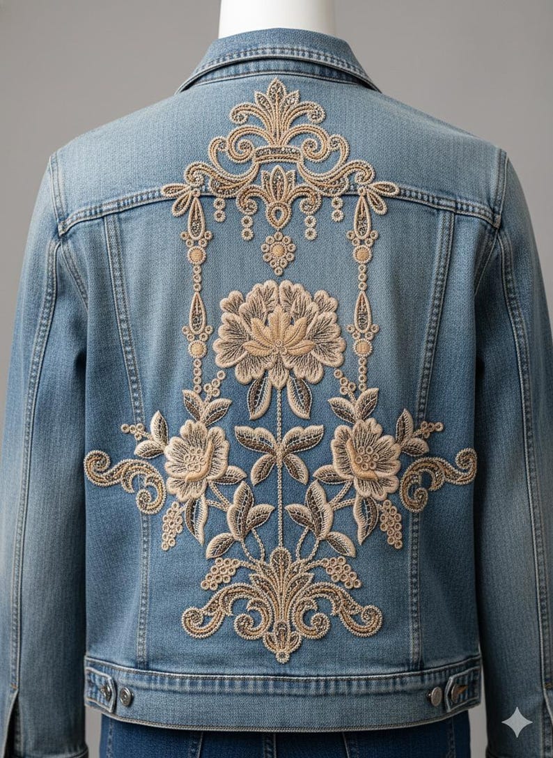 Royal Baroque Floral Embroidery Design | Elegant Damask (digital ...