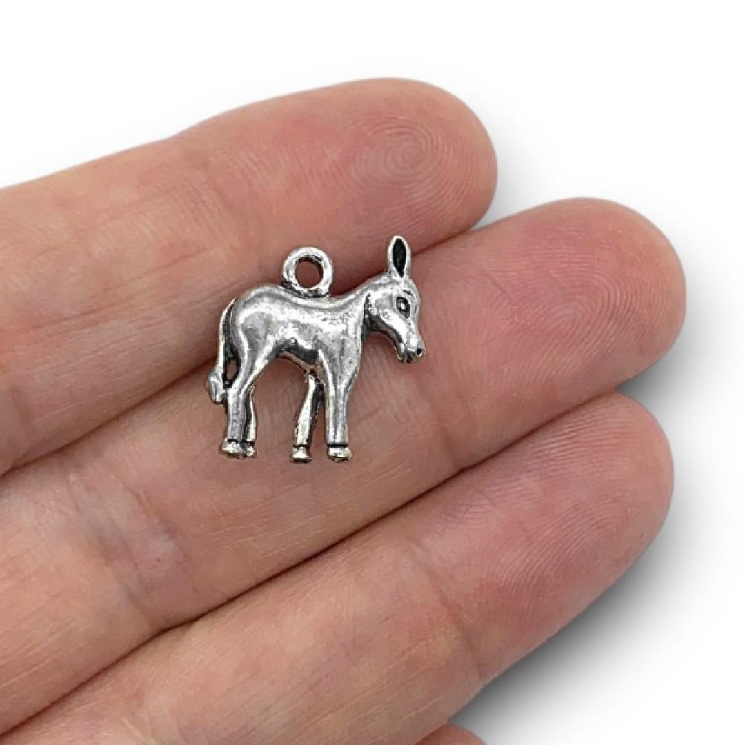5 X Donkey Charms / Pendants - Antique Silver Tone - Etsy