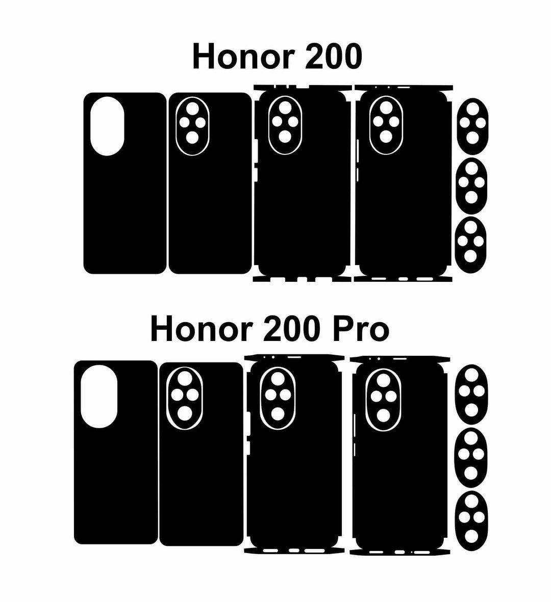 Honor 200,200 Pro Skin Vector Template Files Die Cut Layout SVG for ...