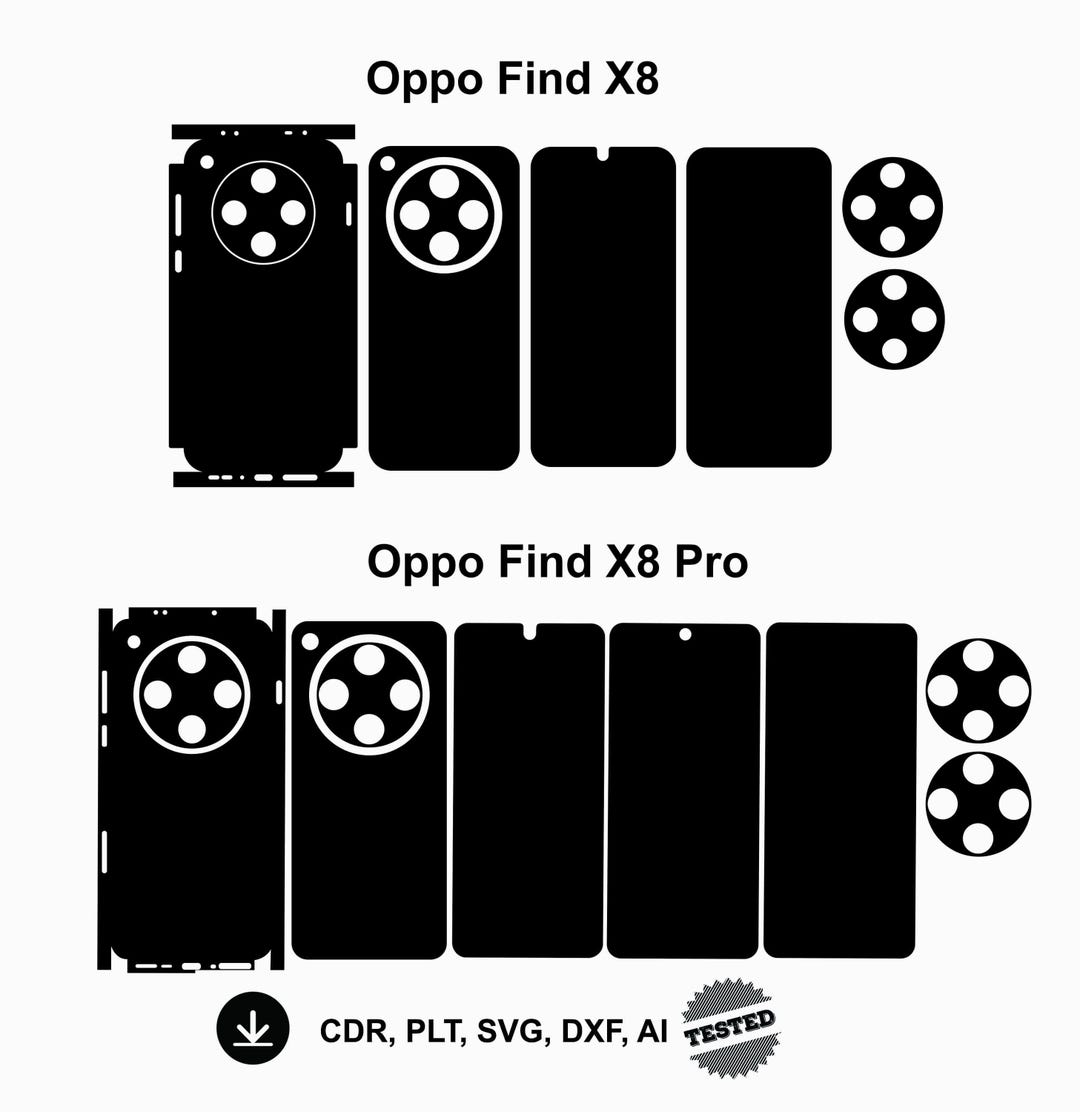 Oppo Find X8 & X8 Pro Skin Vector Template File Die Cut Svg - Etsy
