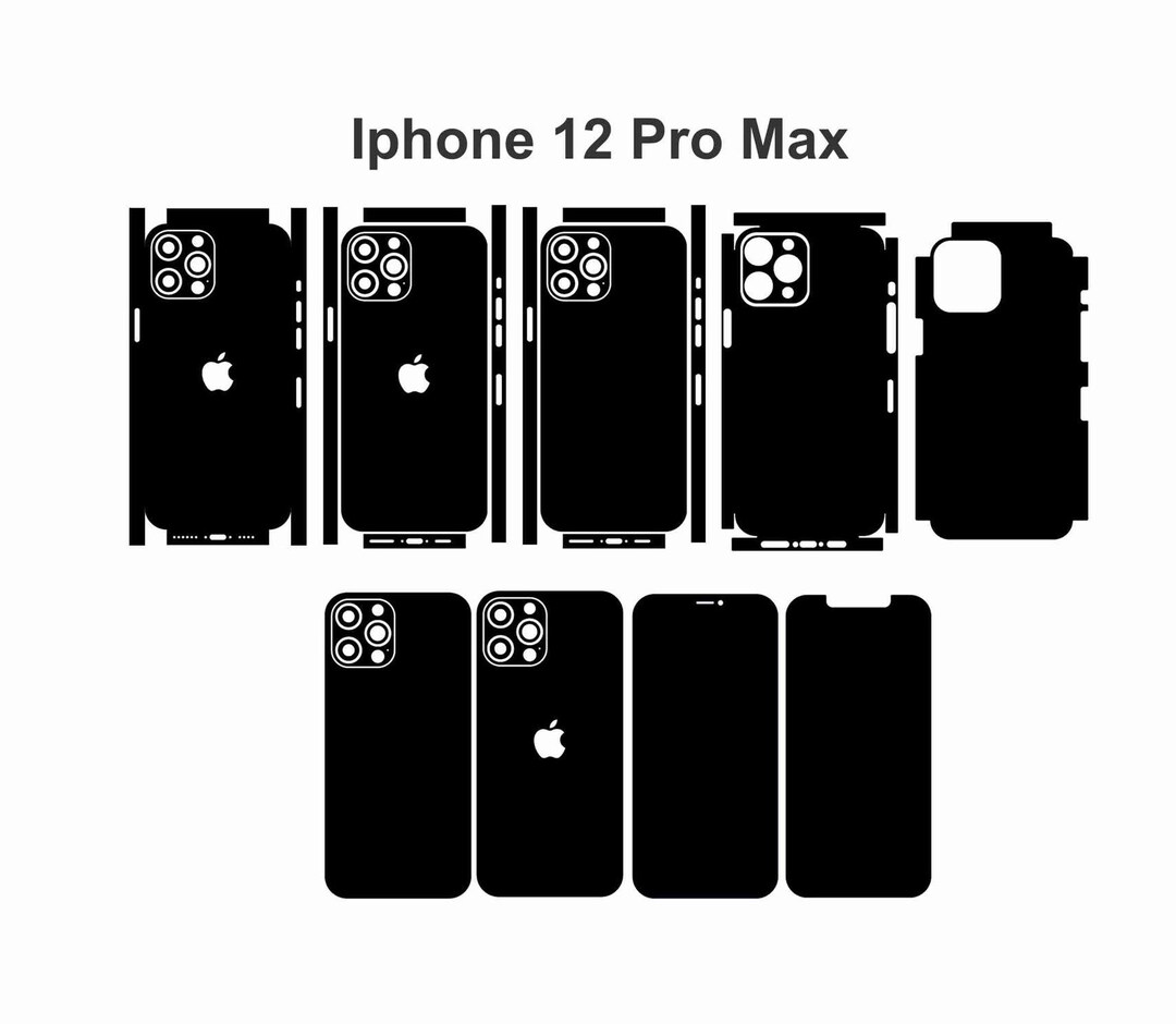 IPhone 12 Pro Max & 12 Pro Skin Vector Template File Skin Die Cut ...