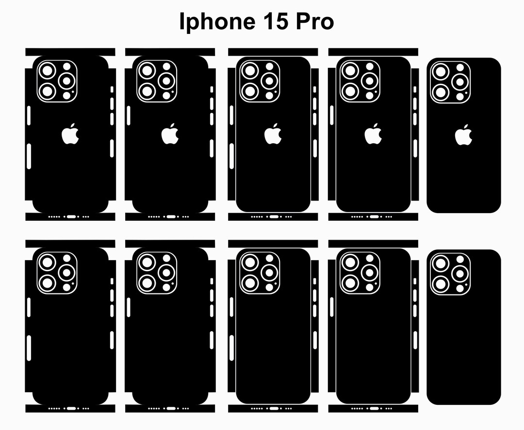 IPhone 15 Pro Skin Vector Template File Skin Die Cut Layout - Etsy