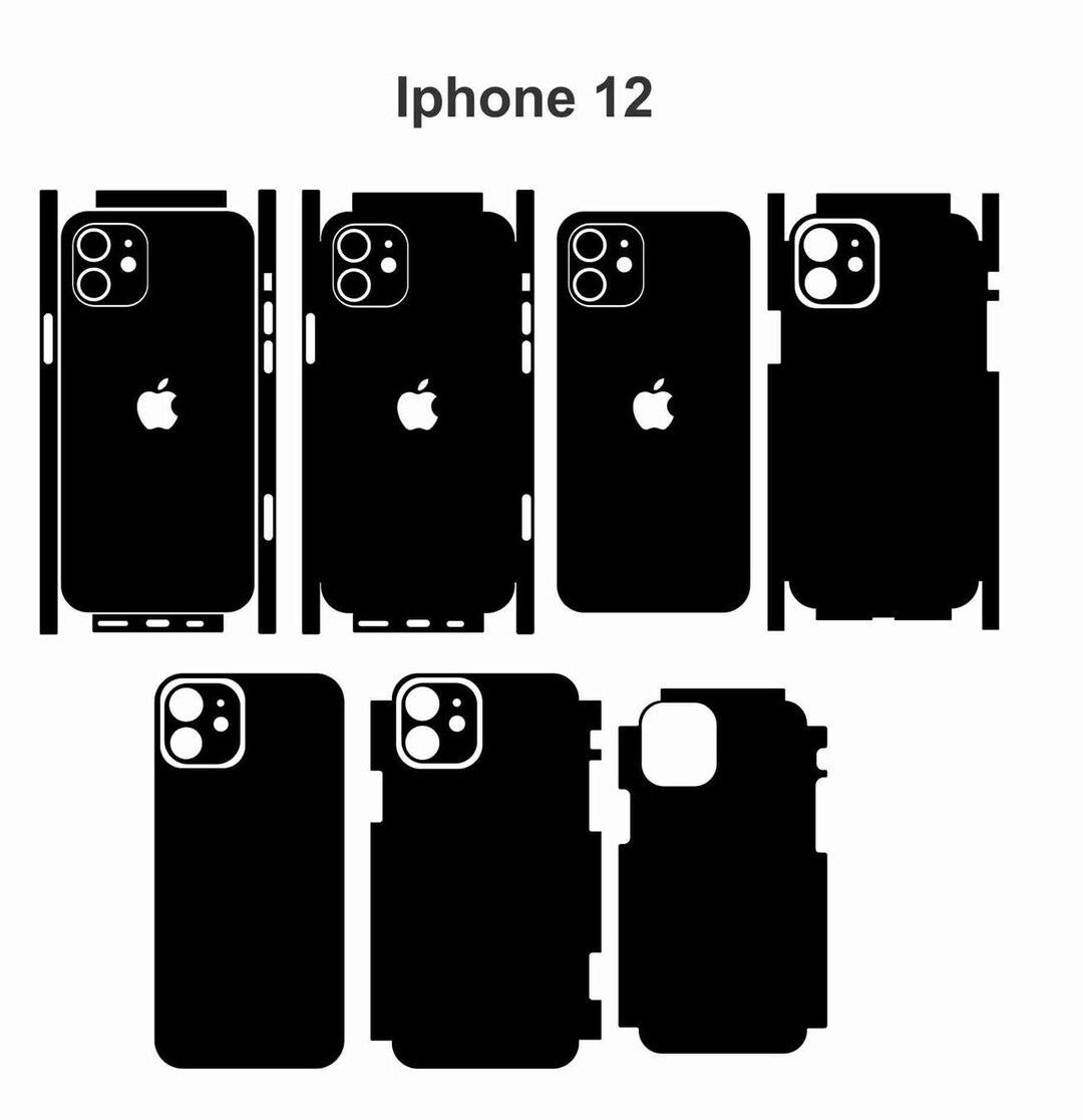 IPhone 12 & 12 Mini Skin Vector Template Files Skin Die Cut Layout Svg ...