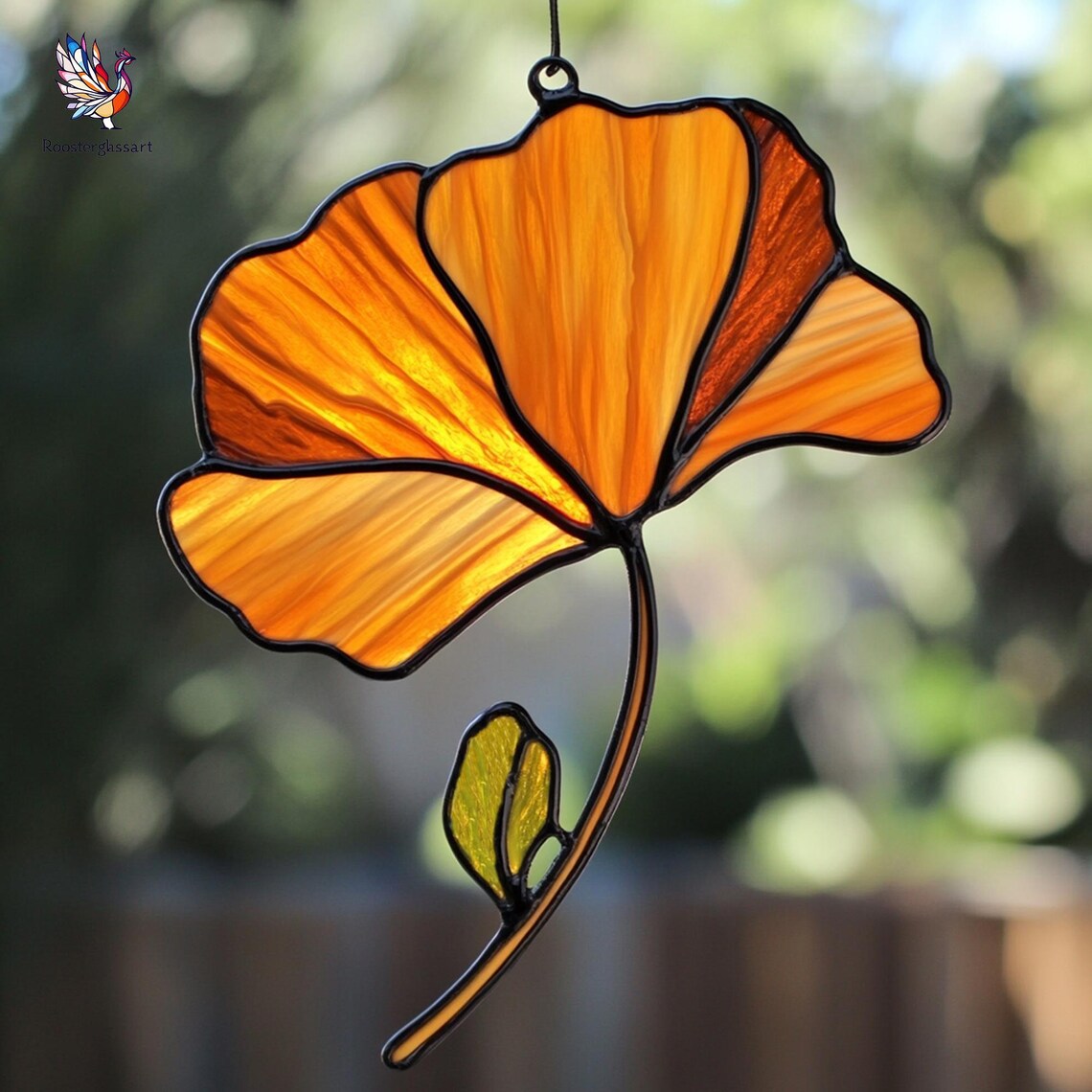 Digital Download Stained Glass California Poppy Pattern, Stained Glass ...