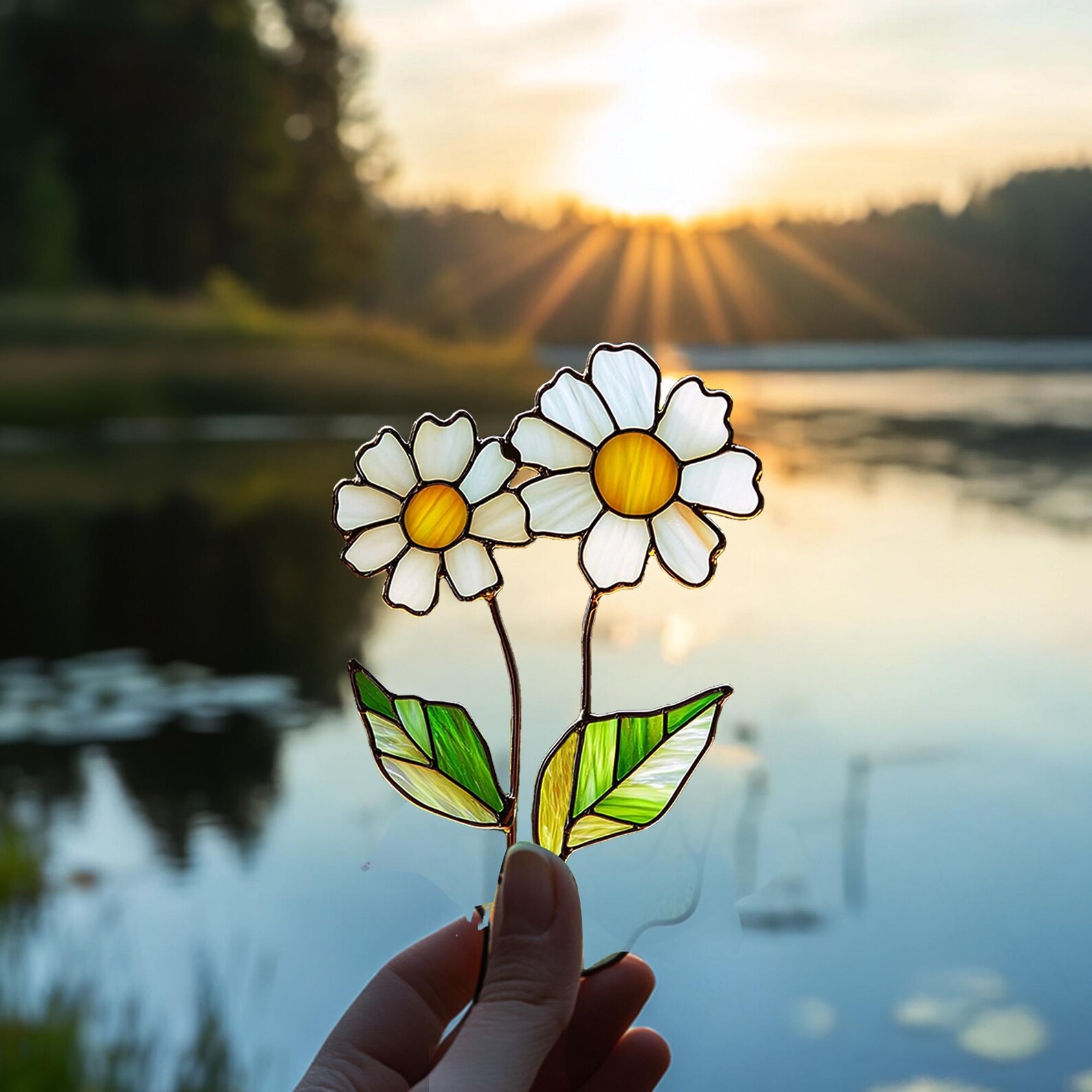 Digital Download Stained Glass Daisy Pattern, Stained Glass Pattern ...