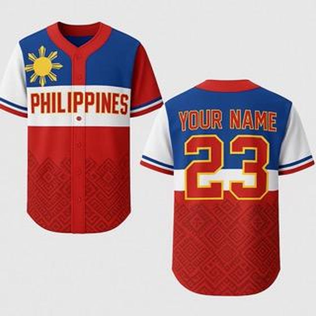 Philippines 3D Baseball Jersey – Custom Name Patriotic Filipino Flag ...