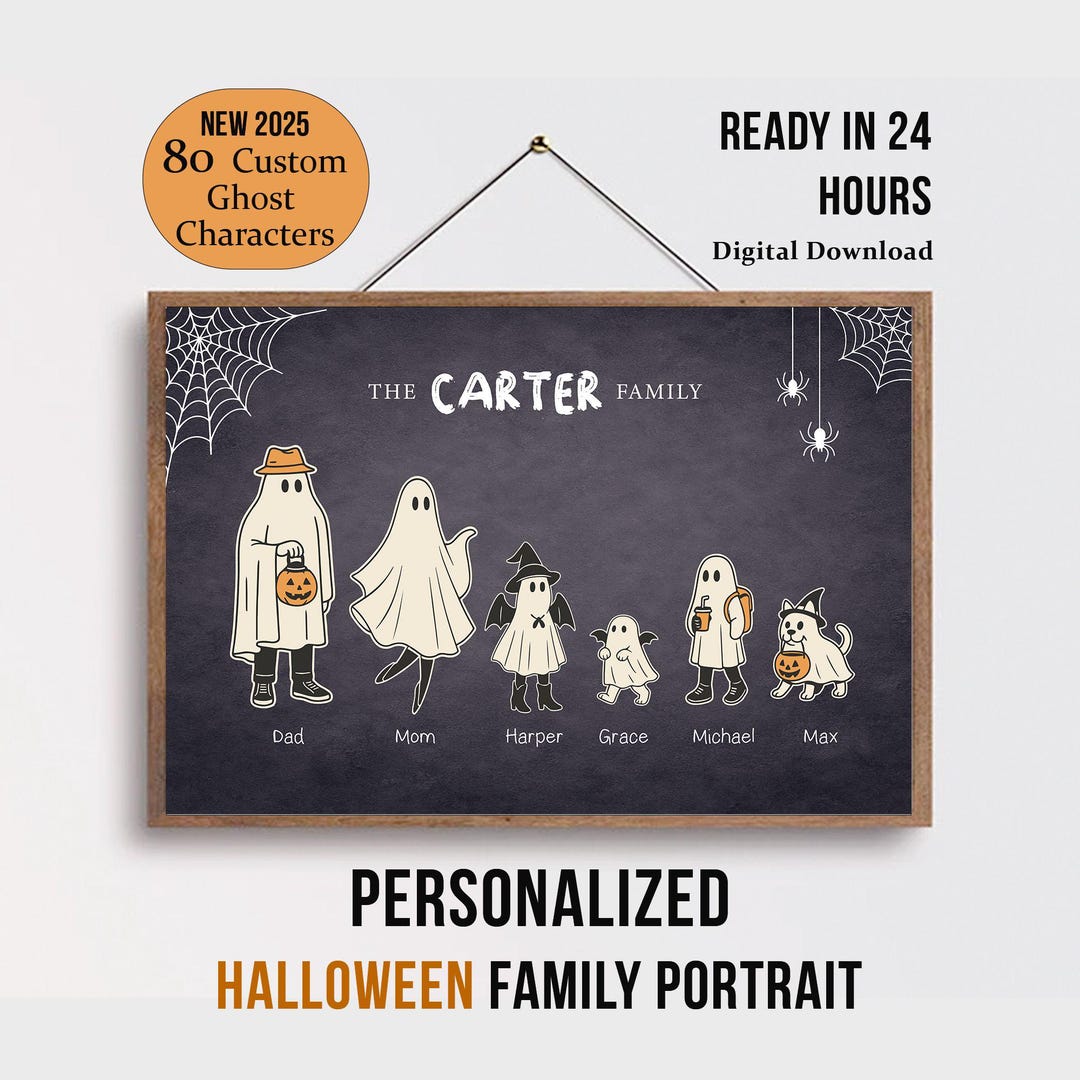 Halloween Family Sign, Personalized Halloween Sign, Ghost Family ...