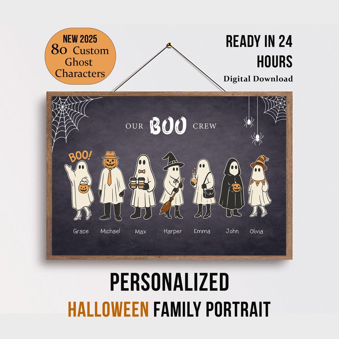 Halloween Ghost Family Portrait Personalized Family Print Halloween ...
