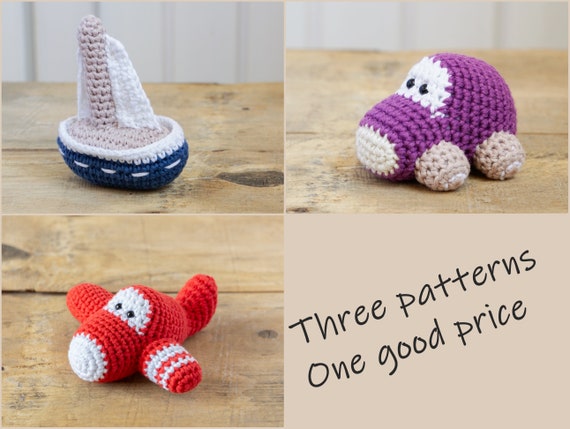 Crochet Patterns Amigurumi Vehicles Car Airplane and | Etsy