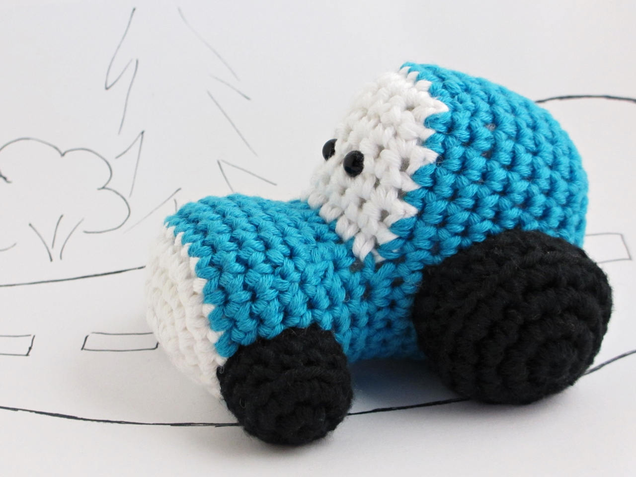 Amigurumi tractor stuffed toy crochet pattern pdf tutorial in | Etsy