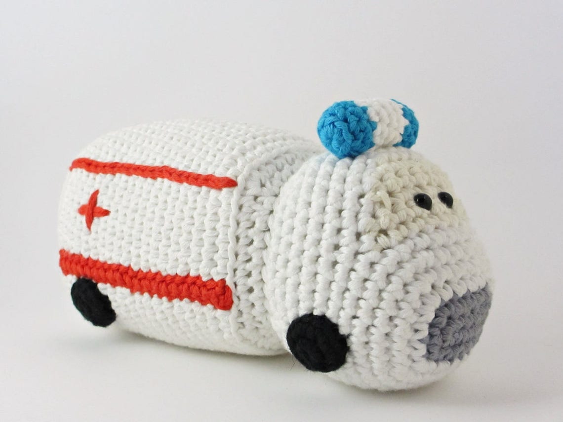 Crochet Toy Ambulance Pattern Amigurumi Ambulance Car Pdf | Etsy