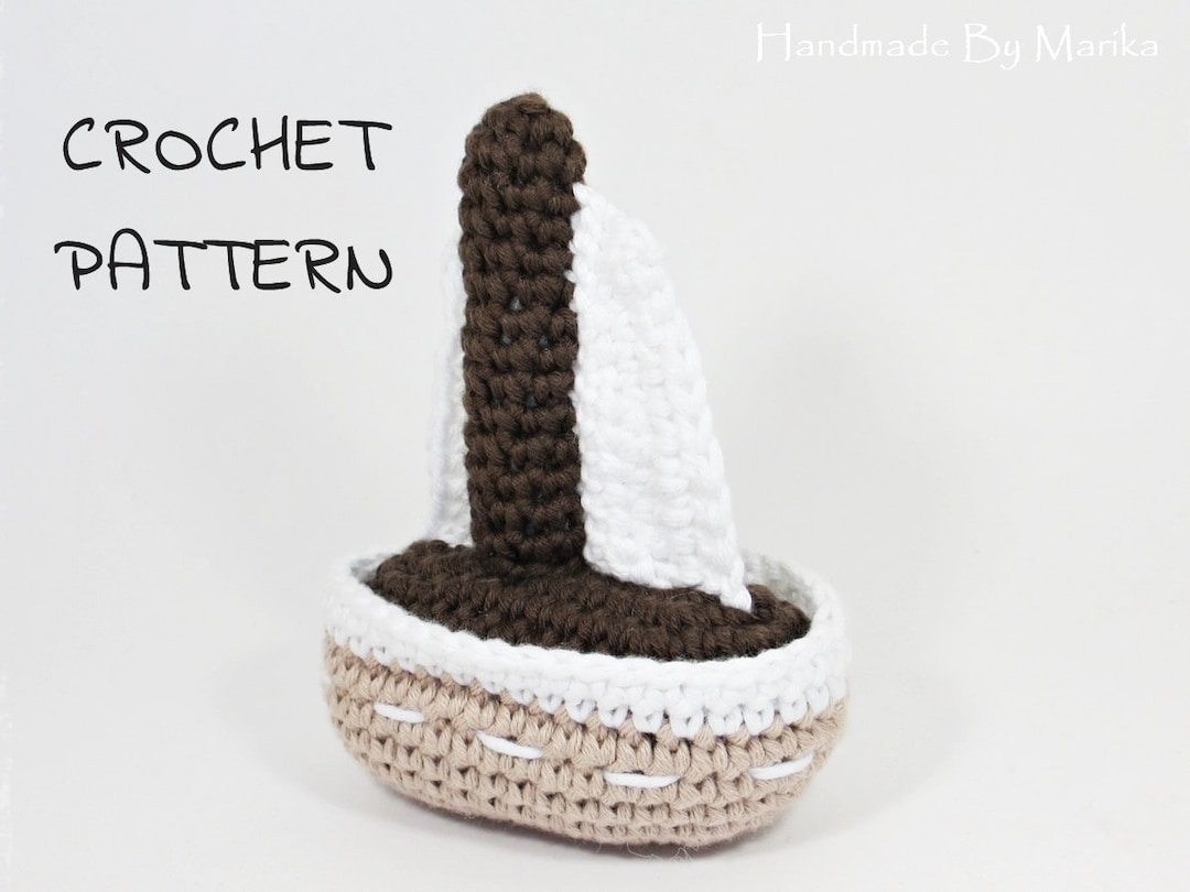 Sailing Boat Crochet Pattern Amigurumi Stuffed Baby Toy Pdf Tutorial US ...