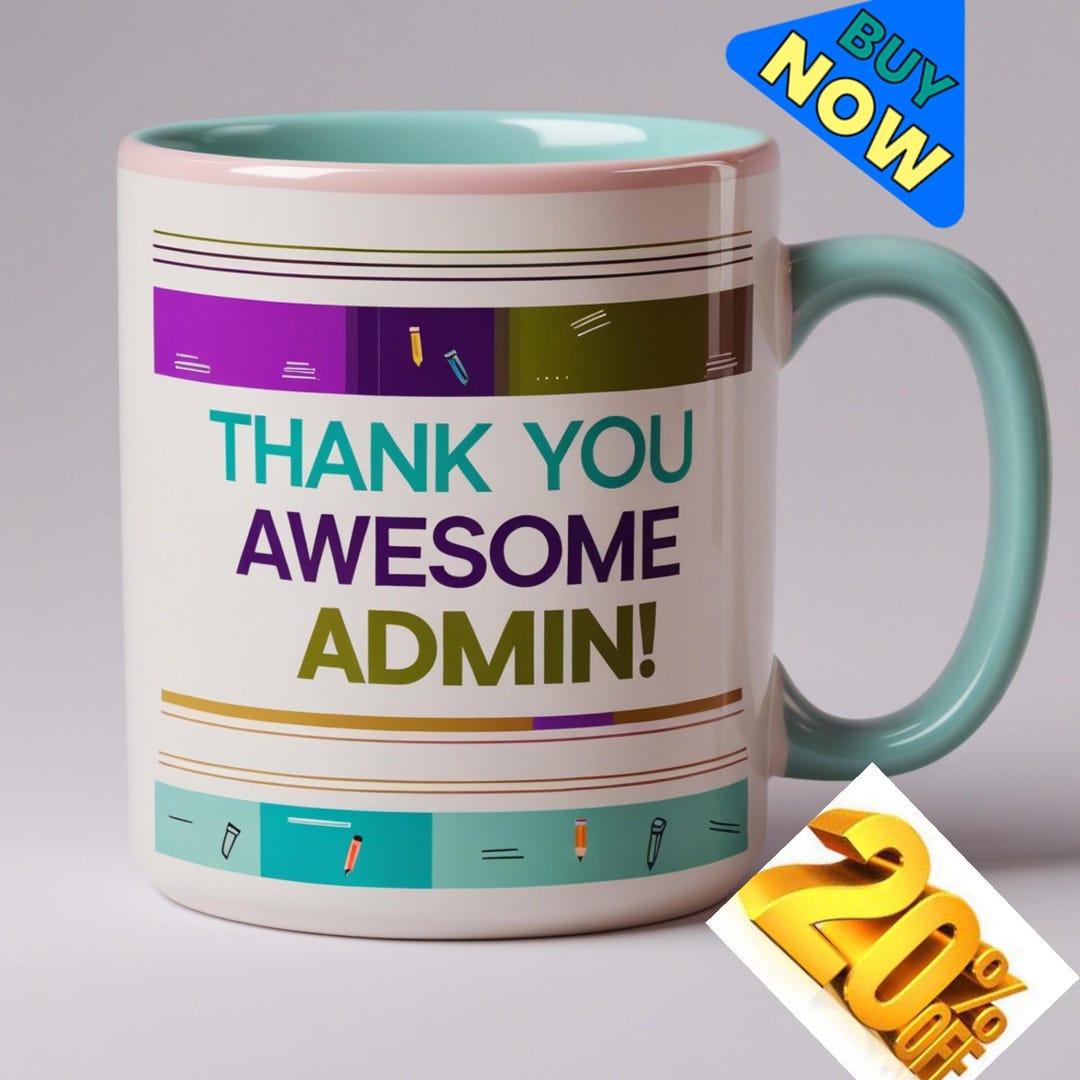 Thank You Admin Mug Png | Office Appreciation Bundle | 20% off ...