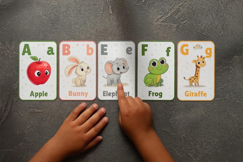 Watercolor Alphabet Flashcards: ABC Montessori Learning (digital ...