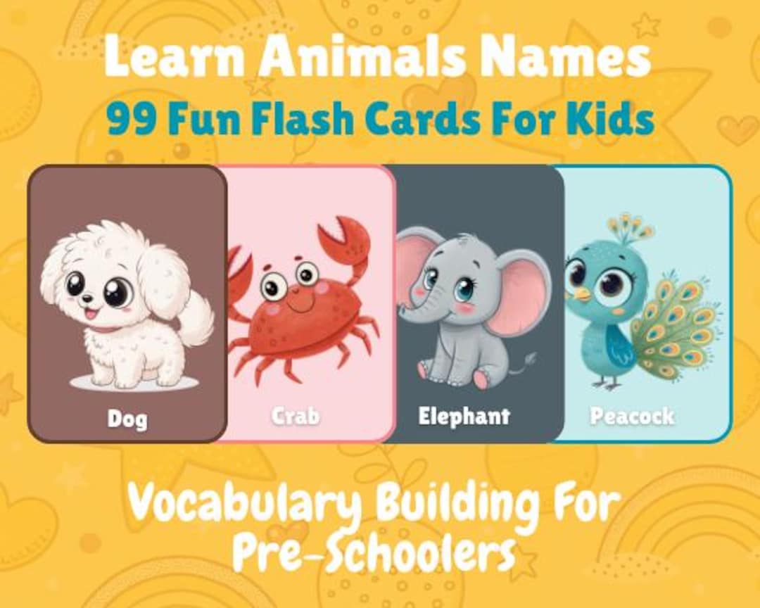 Animal Recognition Flash Cards for Kids : Preschool and Montessori ...